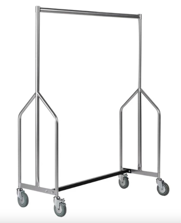 HA172S Mobile Rail Apron Hanger Plus 10 Wooden Hangers | Rothband
